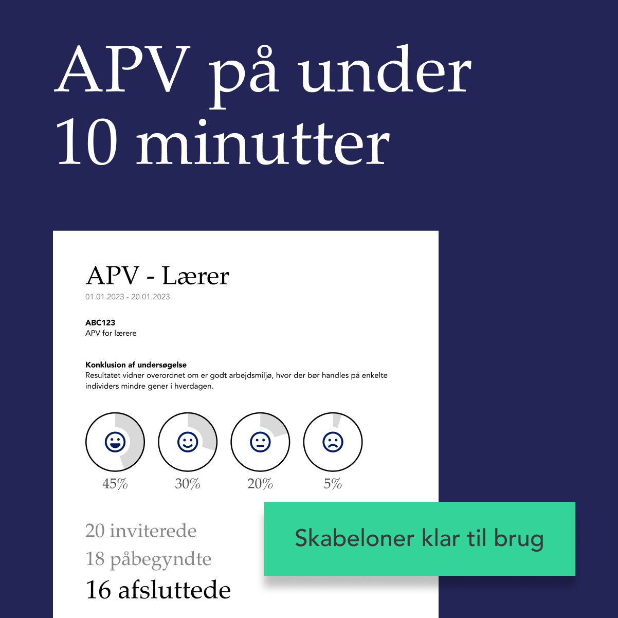 APV undersøgelse på under 10 minutter - skabelon til lærere | Simpel APV